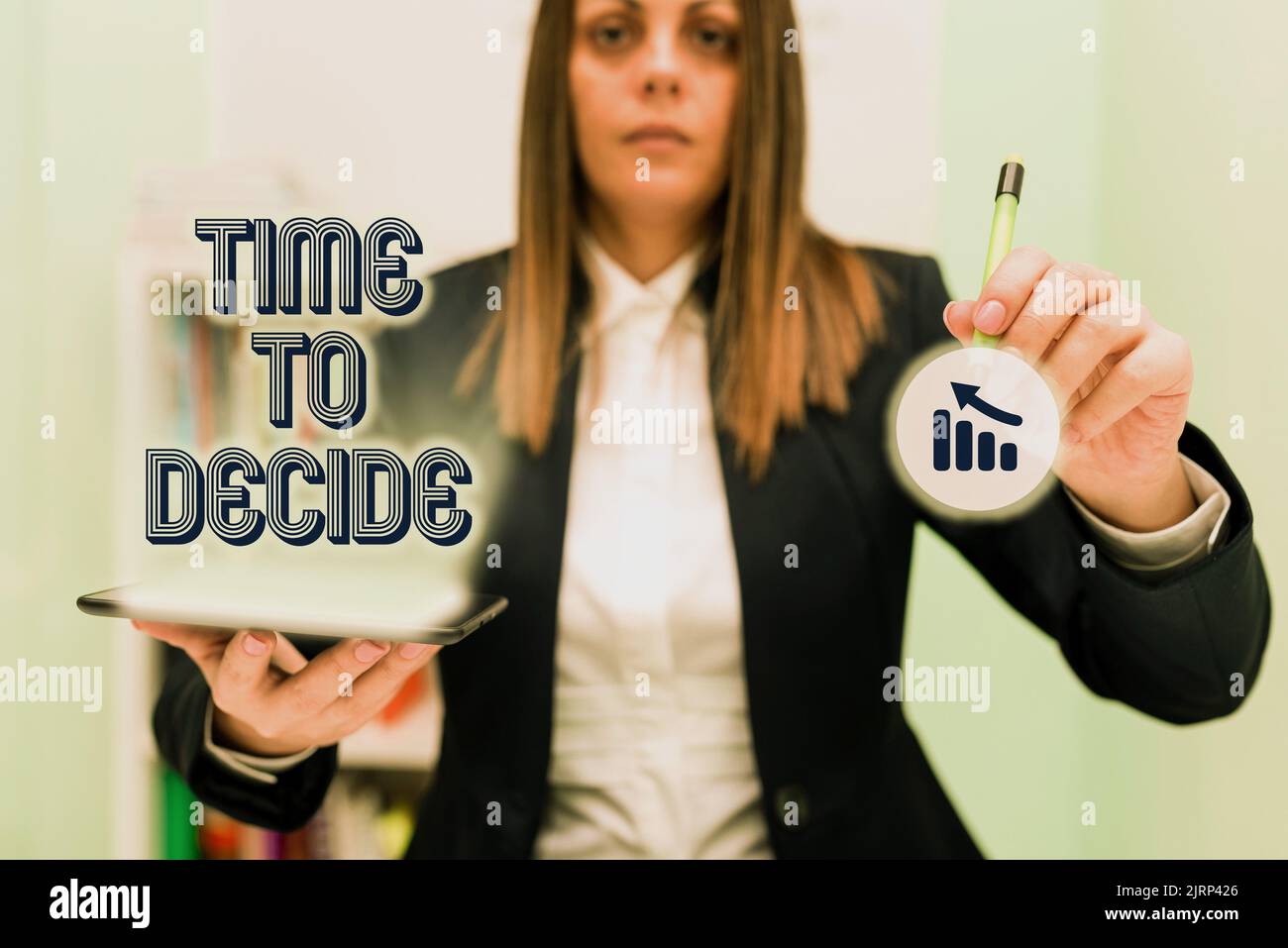 Conceptual caption Time To Decide. Word for Right moment for make a ...