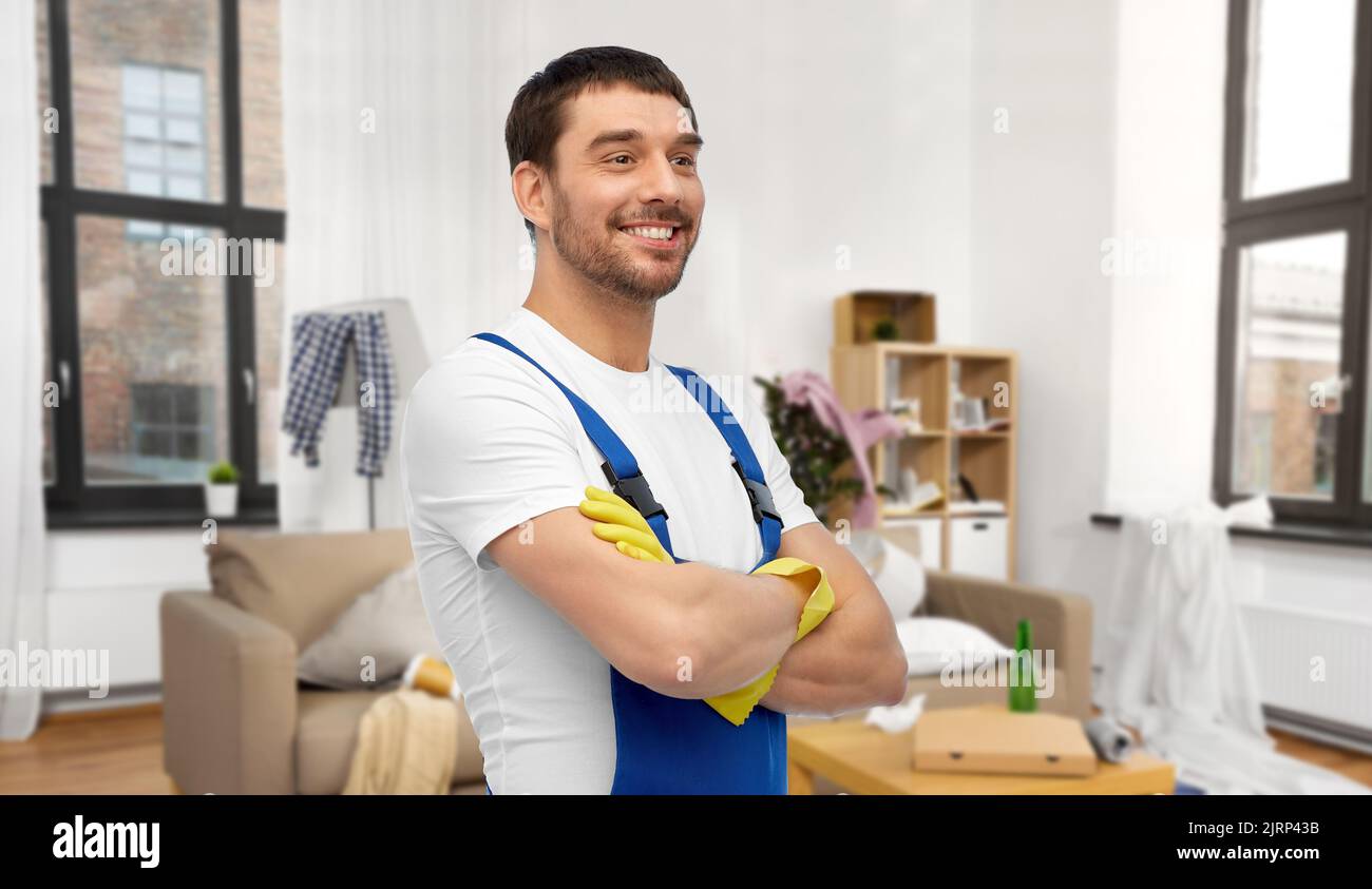 Male house cleaner in uniform hi-res stock photography and images - Alamy
