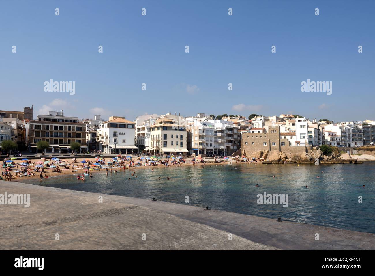 beach of la Escala, Costa Brava, Girona province, Catalonia, Spain ...