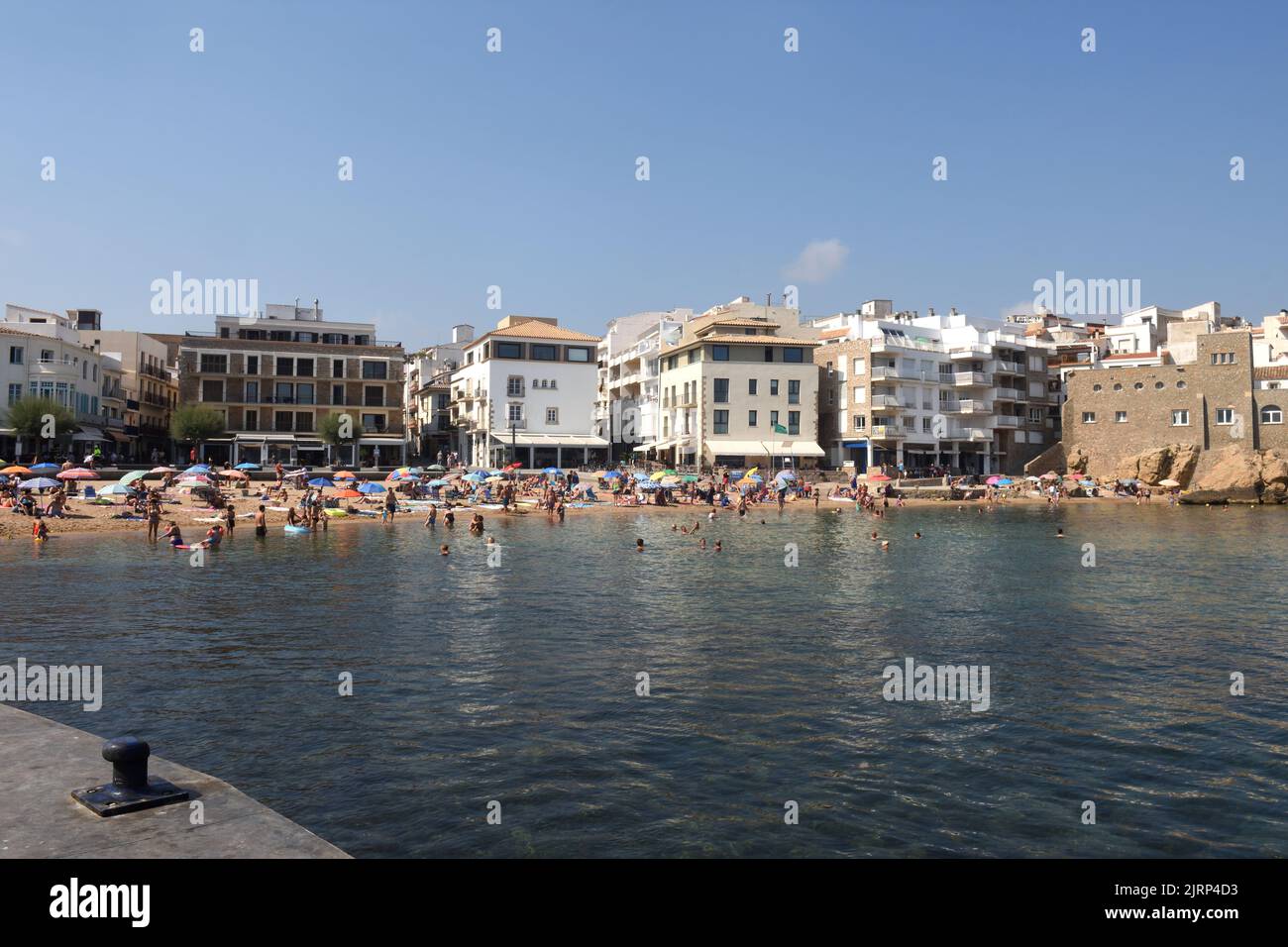 beach of la Escala, Costa Brava, Girona province, Catalonia, Spain ...