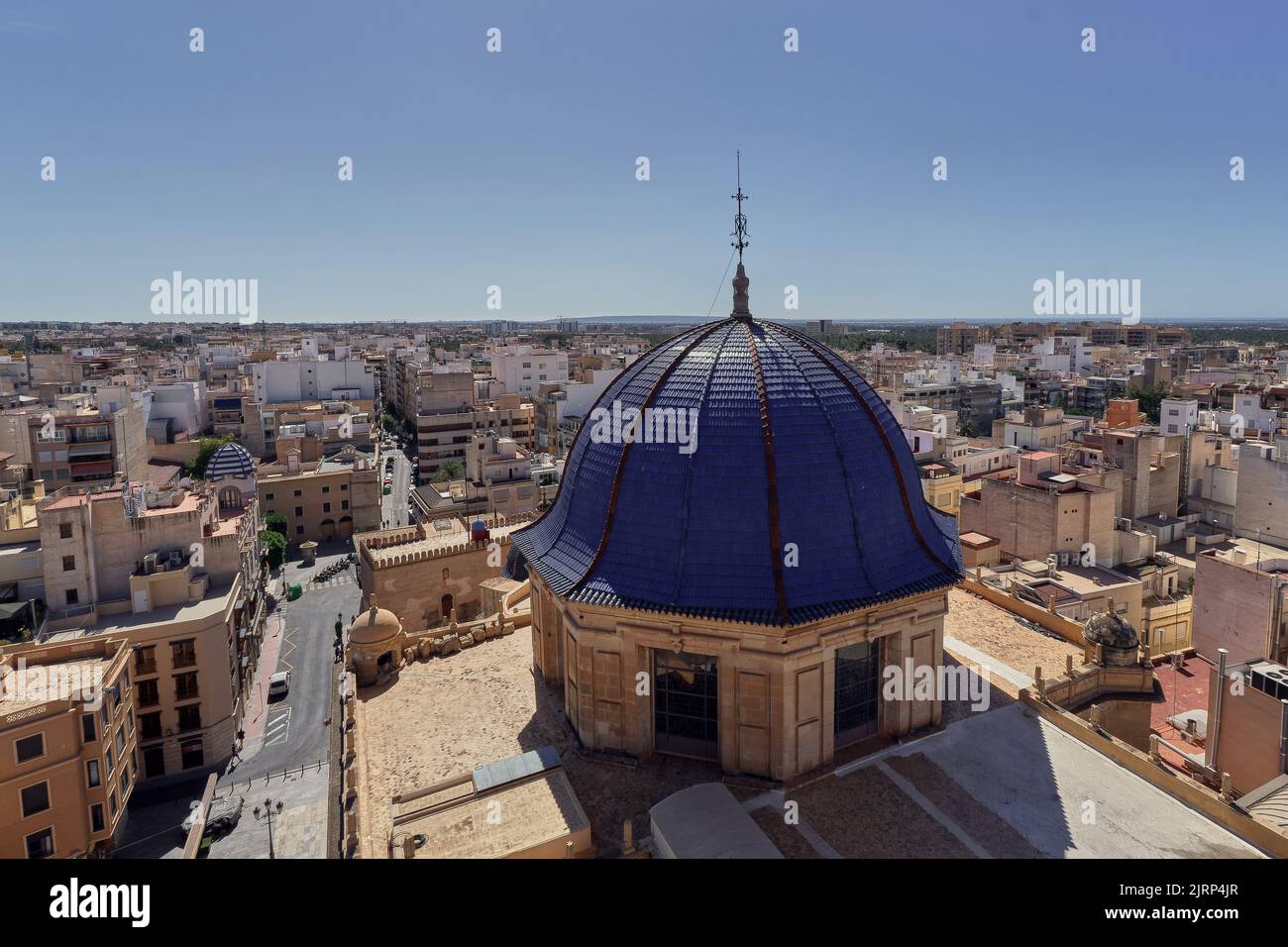 Top view of Elche Santa Maria Basilica (XVIII century) with views of ...