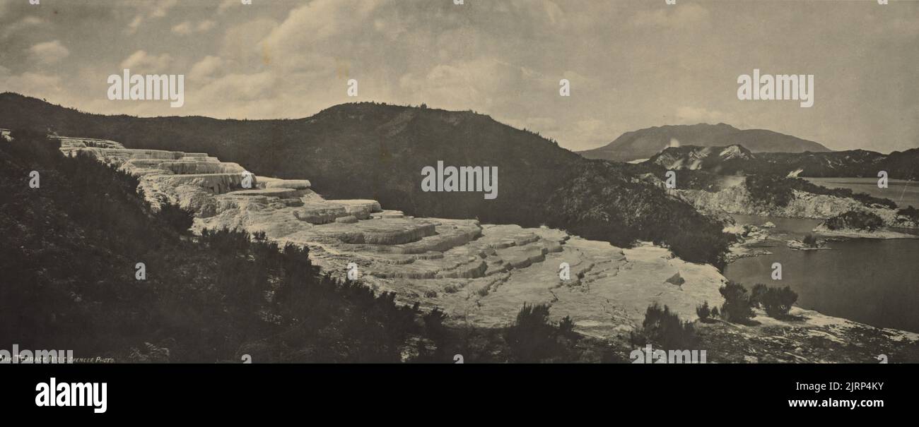 Pink Terrace, 1880s, Rotorua, by Charles Spencer. Gift of Nancy Adams ...