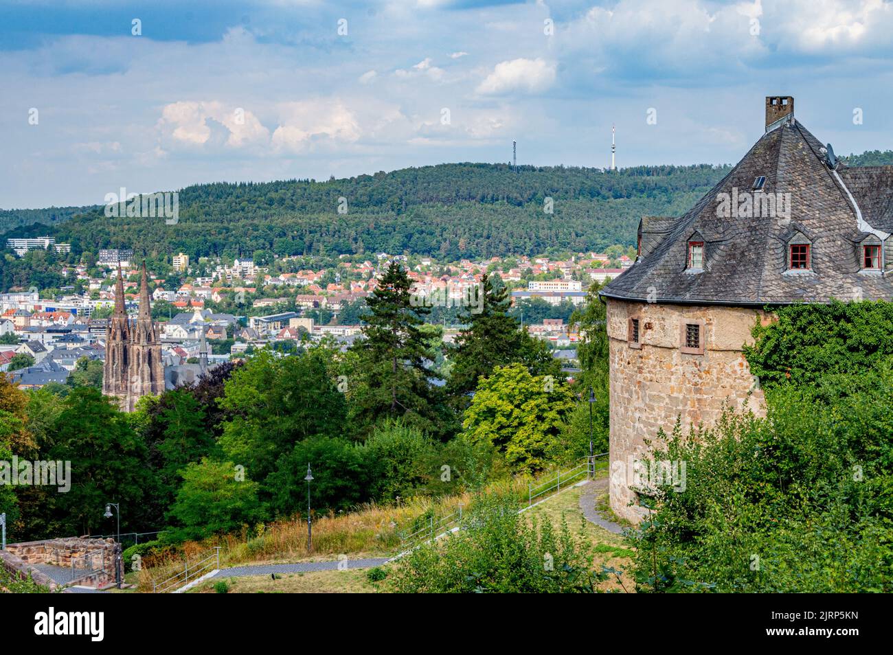 A view of the Marburg castle in Altstadt Stock Photo - Alamy