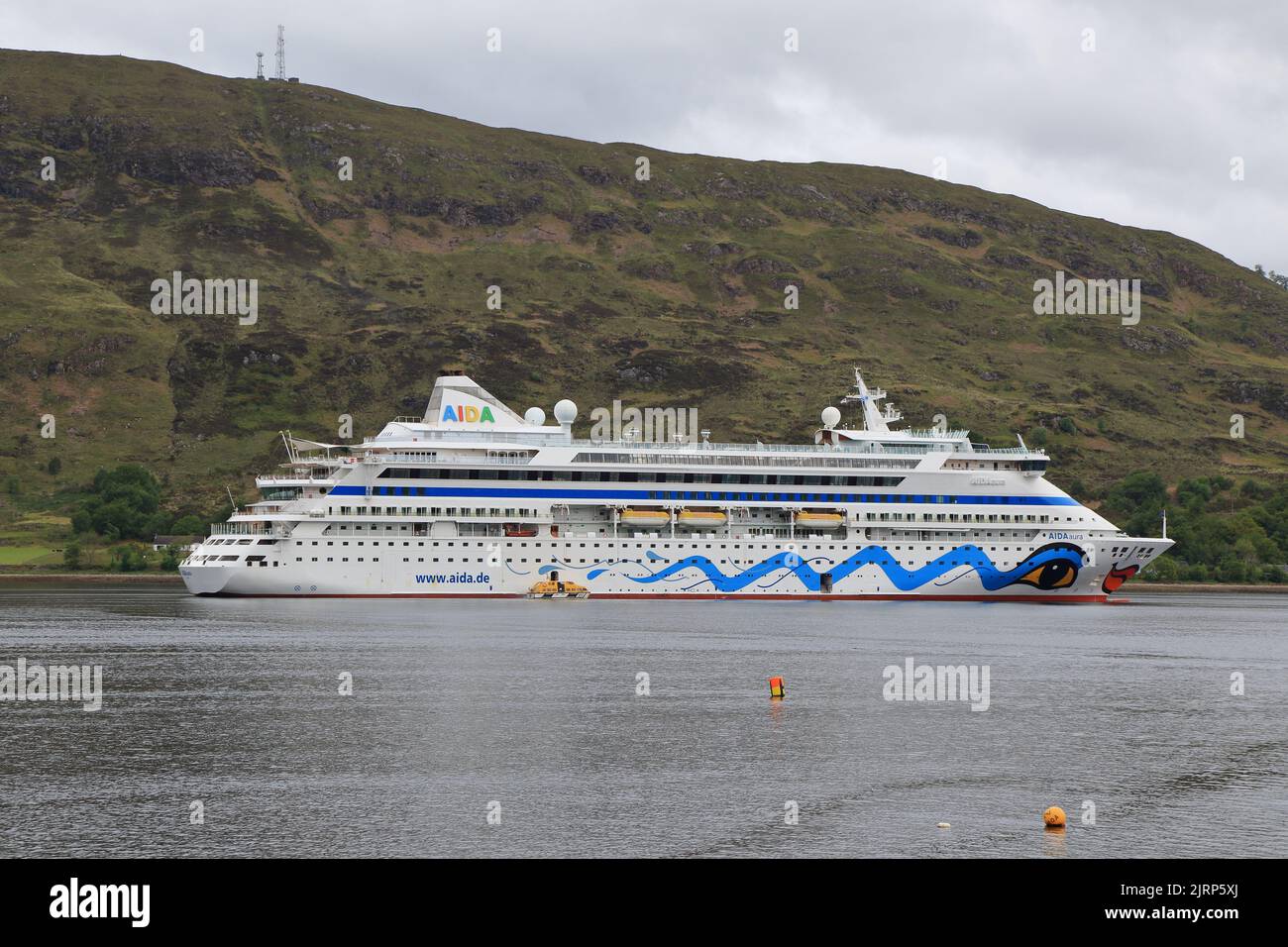 Cruise ship AIDAaura anchored at Fort William. AIDAaura is the third ...