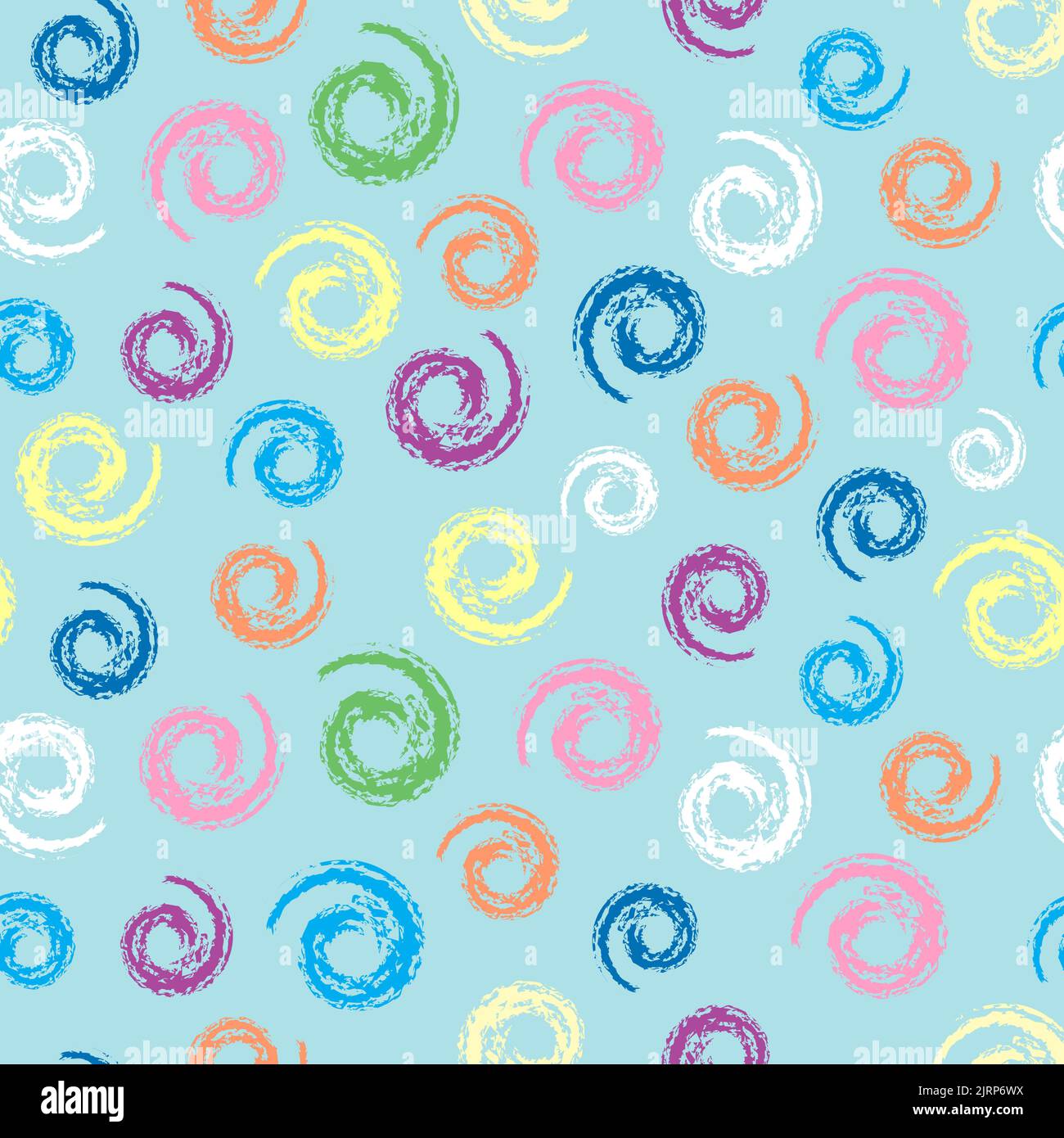 Crayon colorful hand drawing spiral helix circles pattern Stock Vector ...