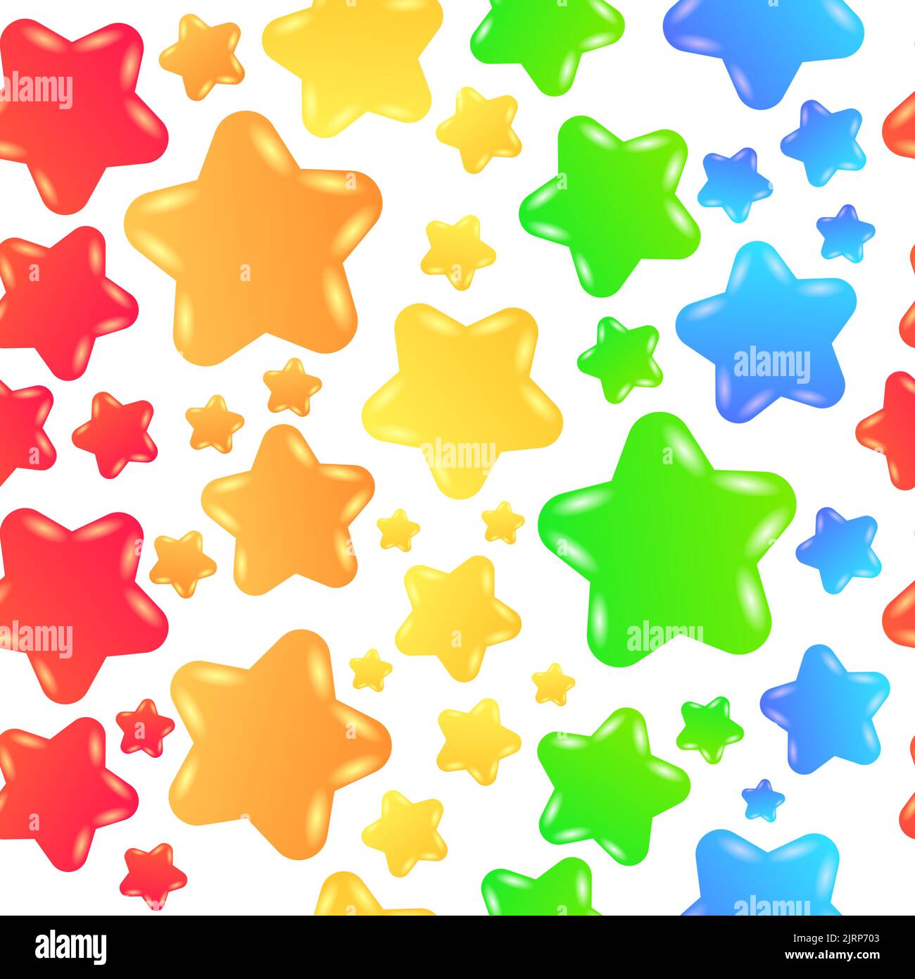 Seamless pattern with funny cartoon jelly stars. Vector childish ...