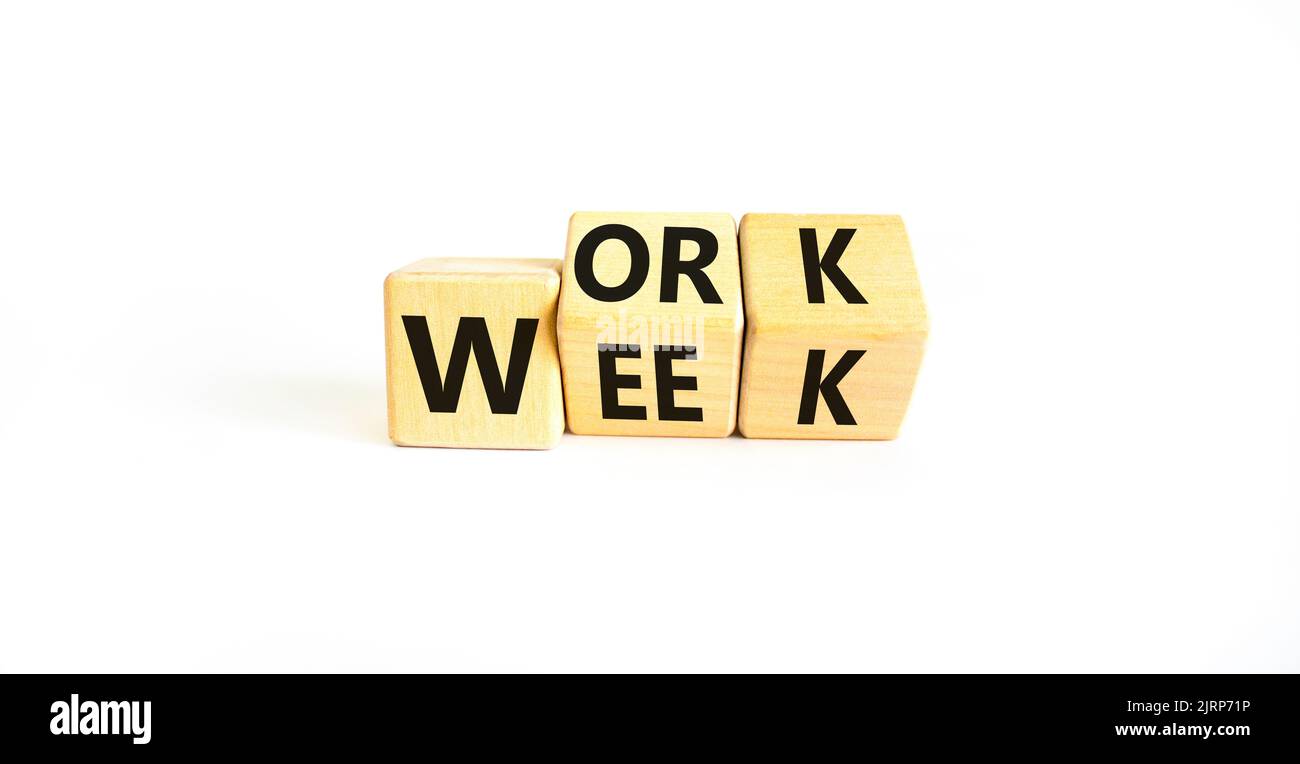 Work week symbol. Concept words Work week on wooden cubes. Beautiful ...