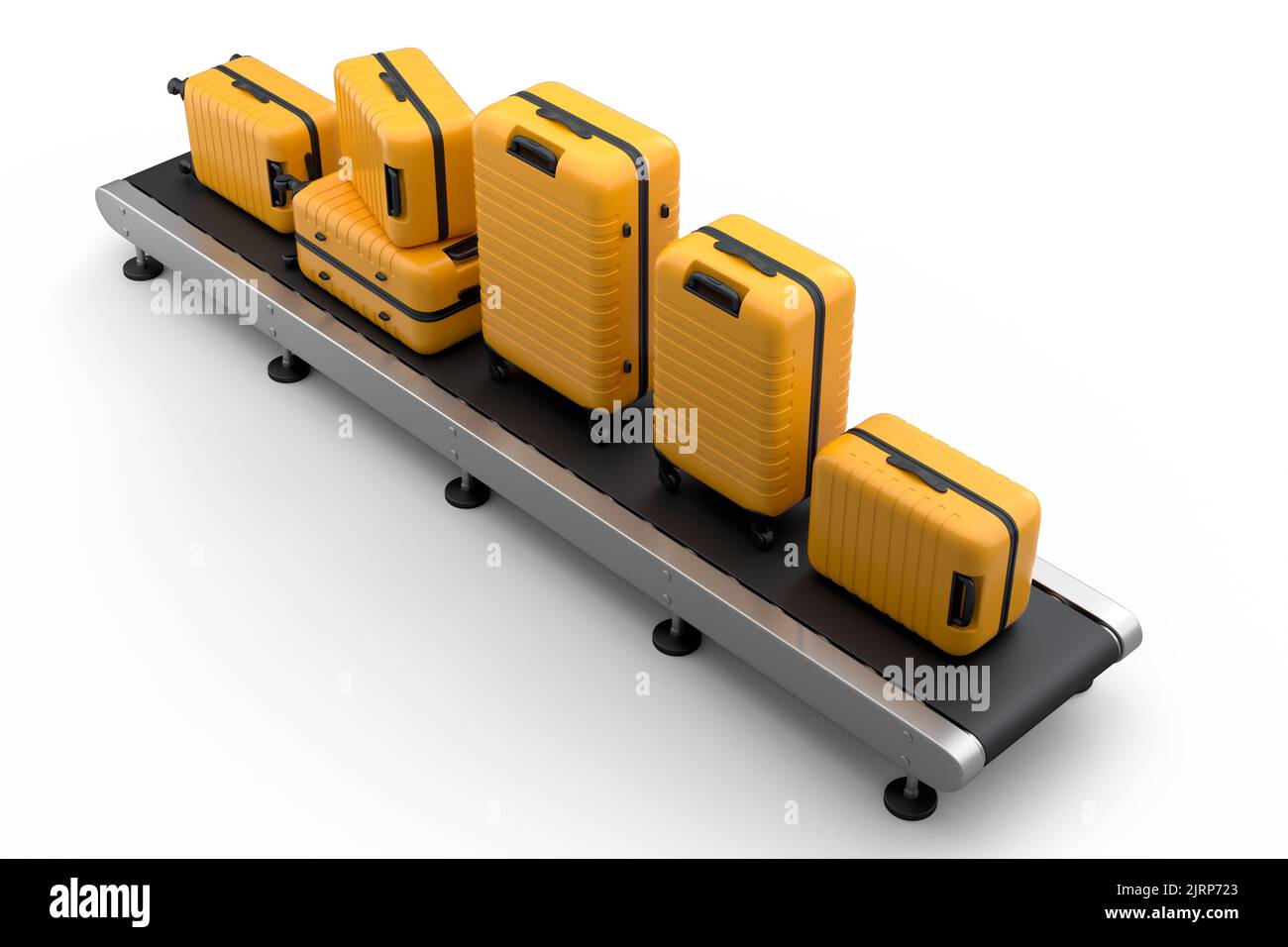 Airport luggage conveyor belt, manufacture line or baggage claim area ...