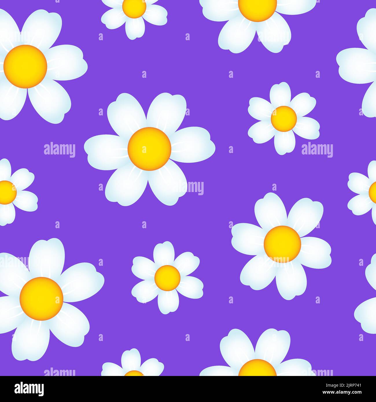 Daisy flower on blue vector pattern illustration floral background ...
