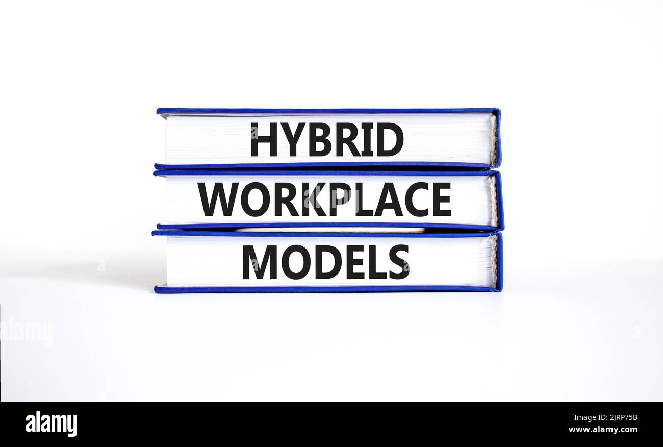 Hybrid workplace models and support symbol. Concept words Hybrid ...