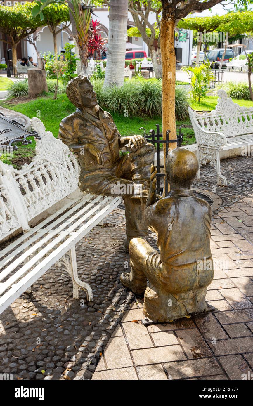 Juan Rulfo mexican writer, playwright monument, sculpture at central ...