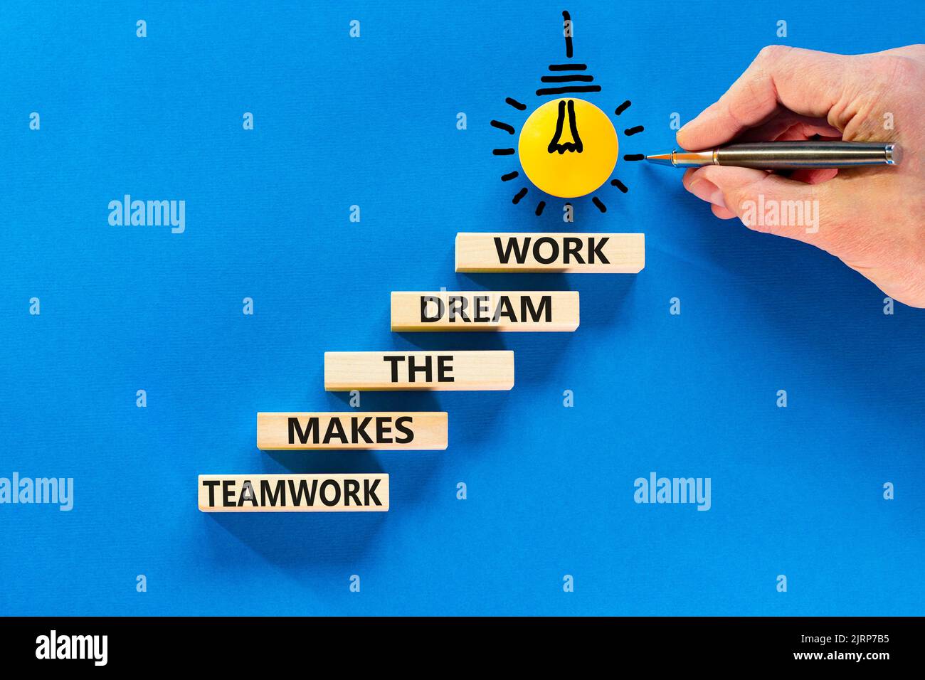 Teamwork makes dream work symbol. Concept words Teamwork makes the ...