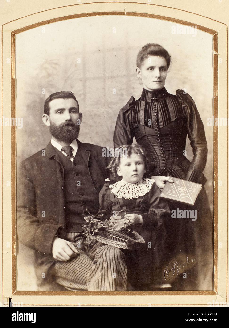 Family, circa 1890, Dunedin, by Burton Brothers Stock Photo - Alamy
