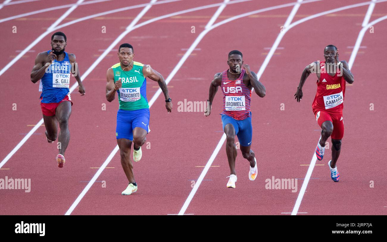 Shaun Gill, Rodrigo Do Nascimento, Trayvon Bromell and Ebrahima Camara ...