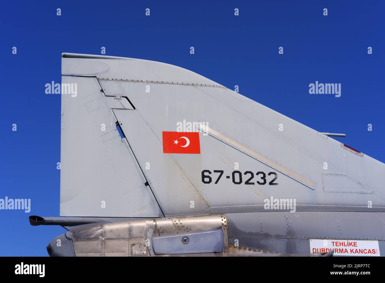 Tail of Turkish fighter Jet over sky Stock Photo - Alamy