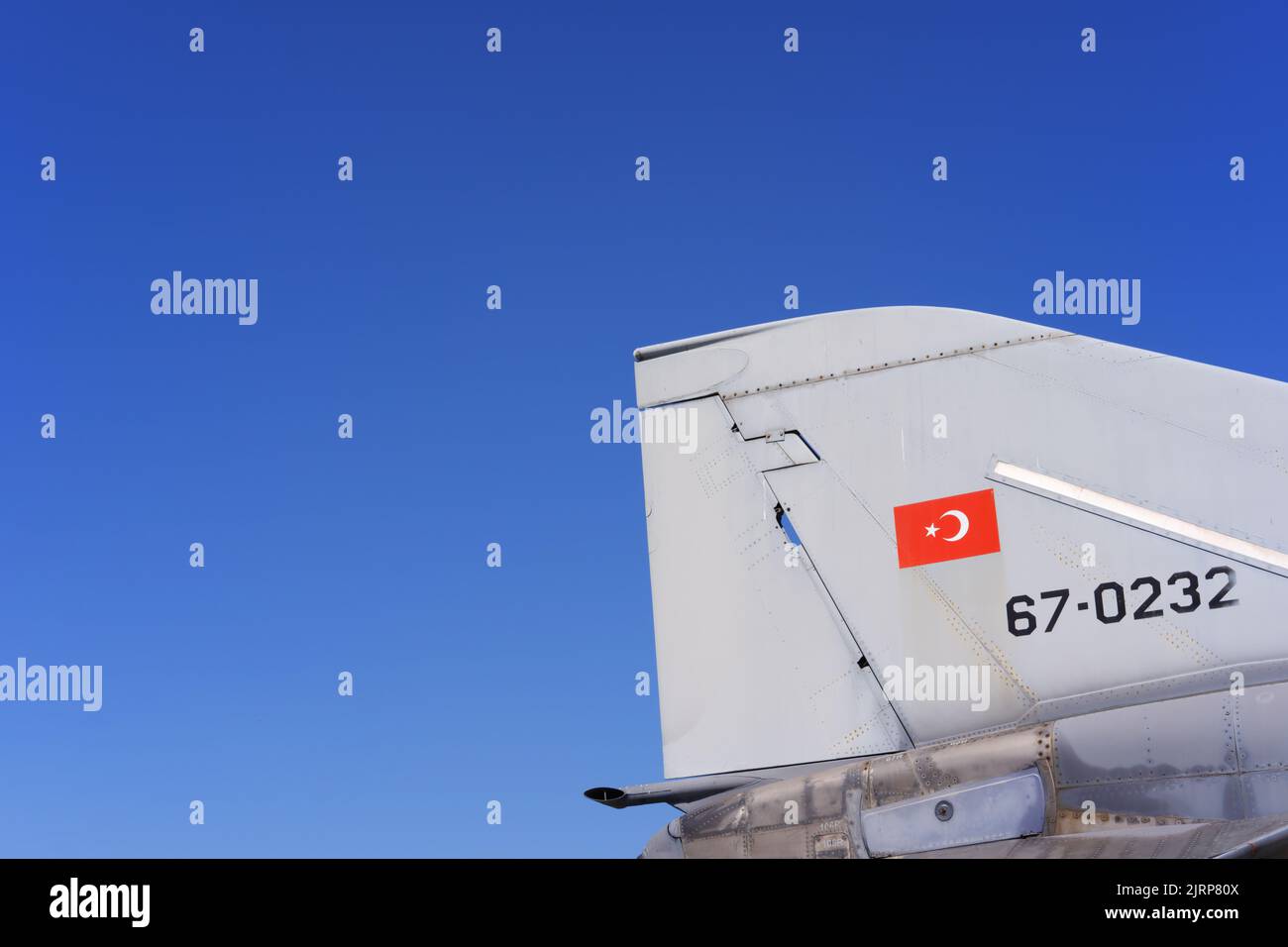 Tail of Turkish fighter Jet over sky Stock Photo - Alamy