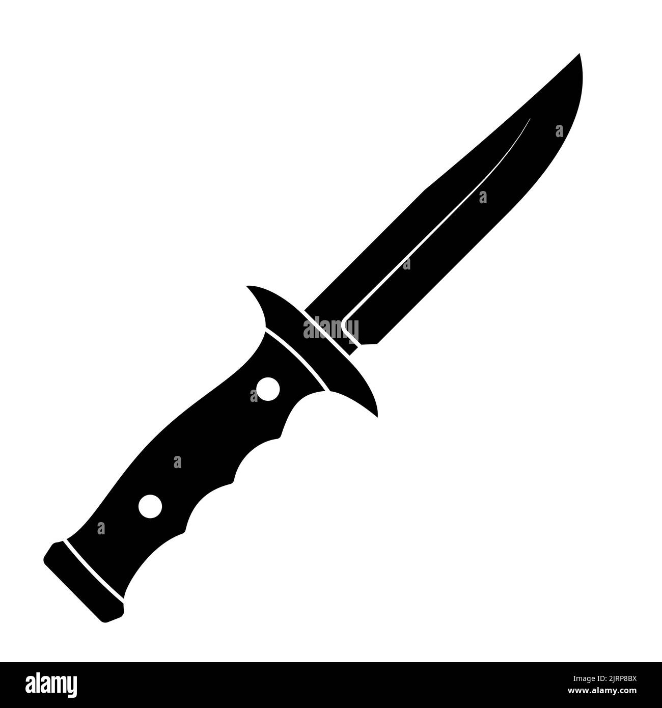 Hunting knife icon. Black knife icon isolated on white background ...