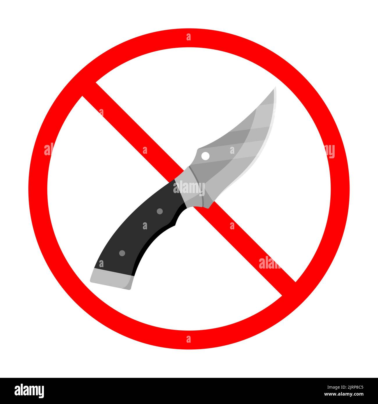 Knife ban sign. Knife forbidden. Dangerous weapon. Red prohibition sign ...