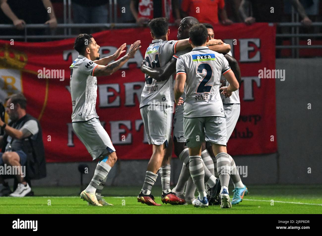 ANTWERP - Istanbul Basaksehir celebrates the goal of Berkay Ozcan of ...
