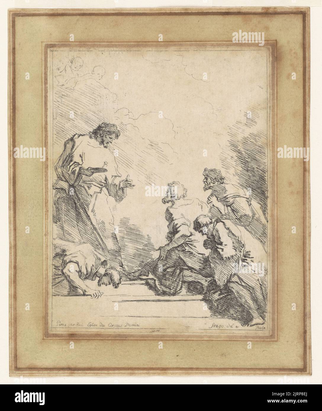 [Christ and apostles] - after a painting 'The Eucharist' by Sebastiano ...