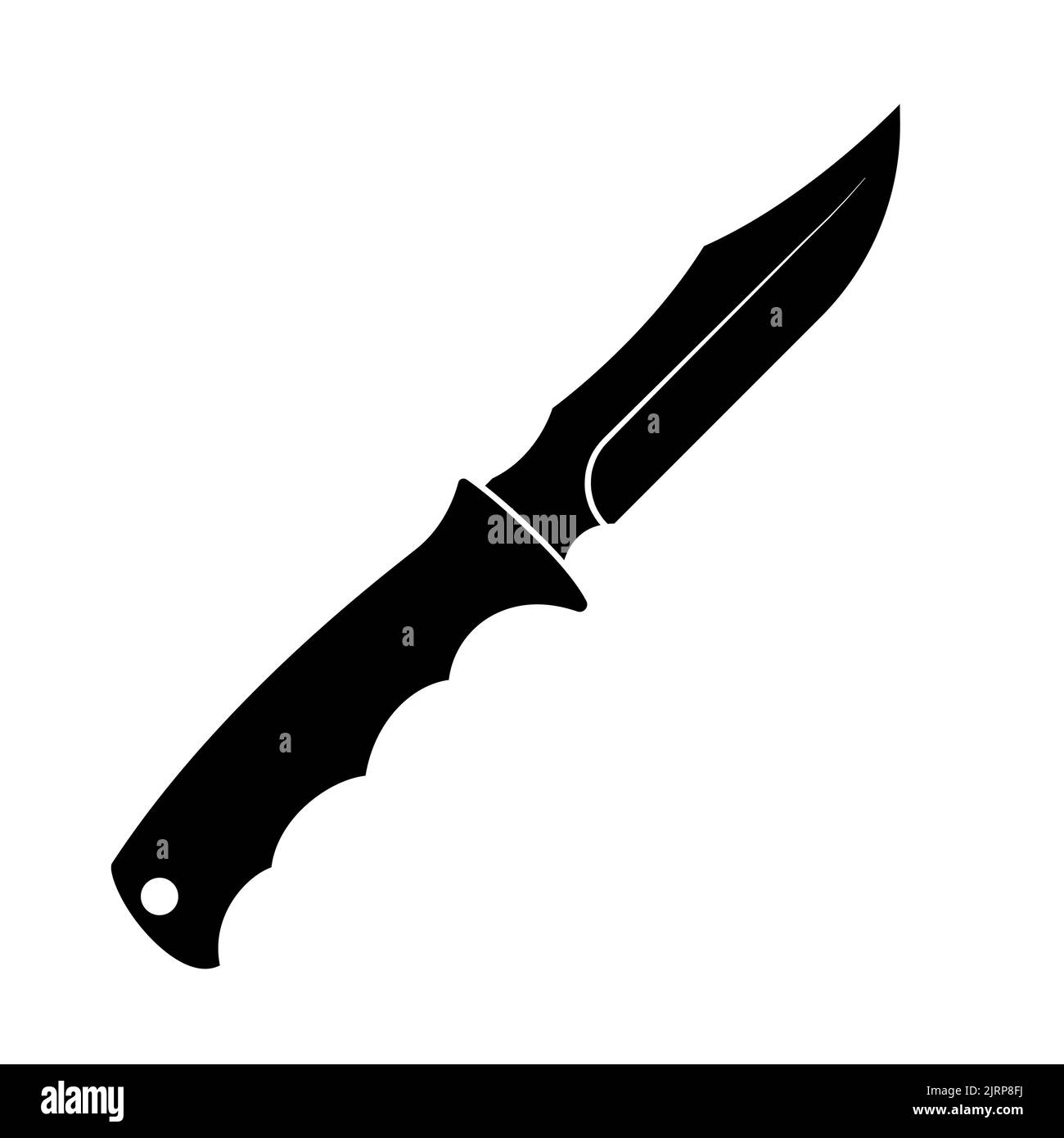 Hunting knife icon. Black knife icon isolated on white background ...