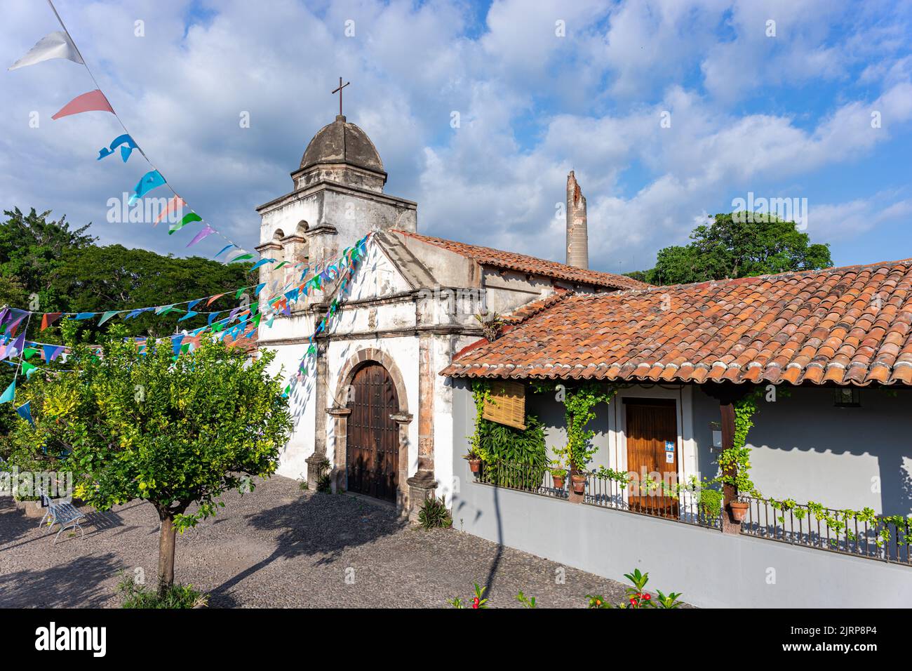 Old colonial church in the town of nogueras, Comala, Colima, Mexico ...