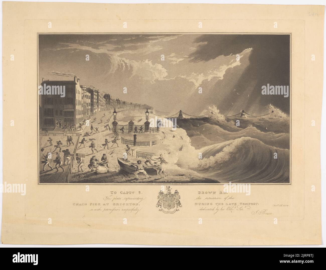 Chain pier at Brighton during the late tempest( Nov 23rd 1824), 1824 ...