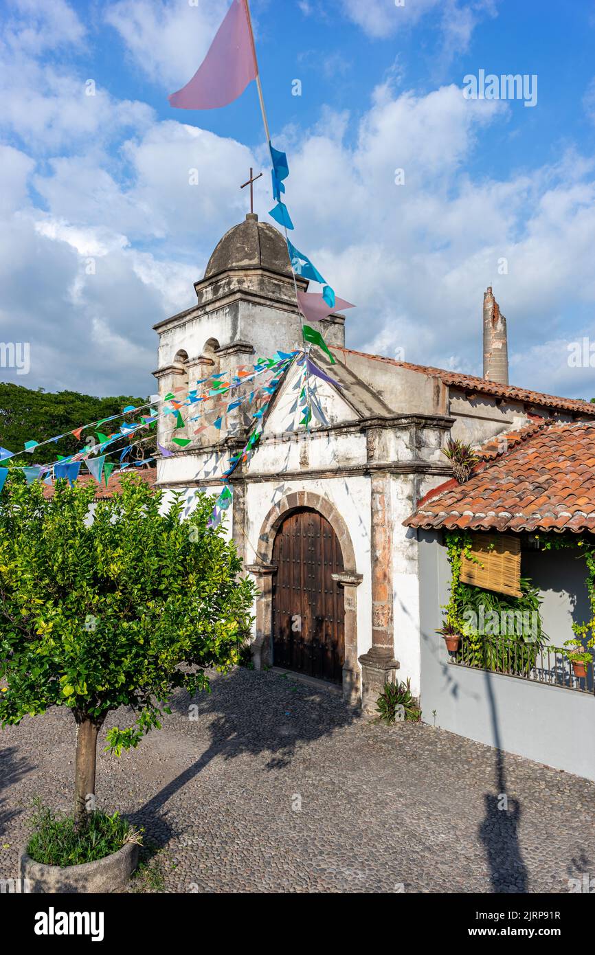 Old colonial church in the town of nogueras, Comala, Colima, Mexico ...
