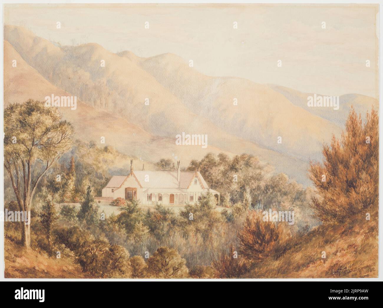 The Ministerial Residence, 1862, New Zealand, by Charles Decimus ...