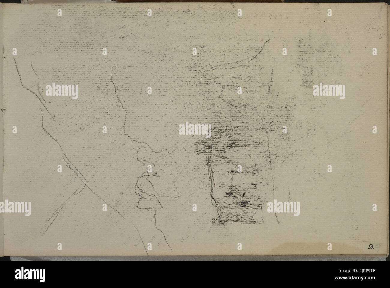 Horses in landscape. From An 1891 sketchbook, 1891, Otira, by Petrus ...