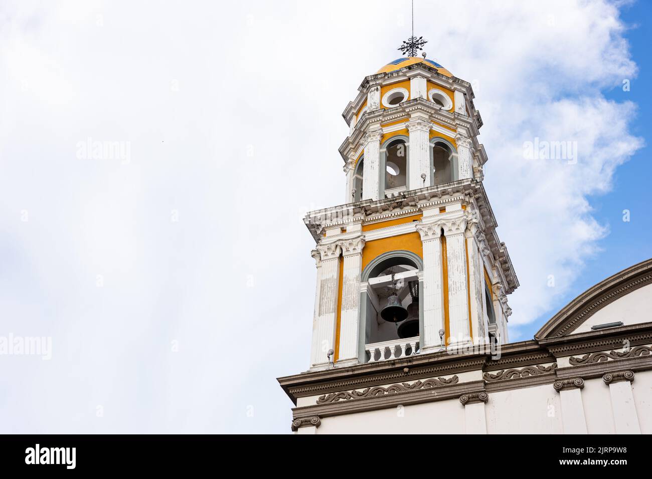 Church in the magical town of Comala in Colima, Mexico, white town ...