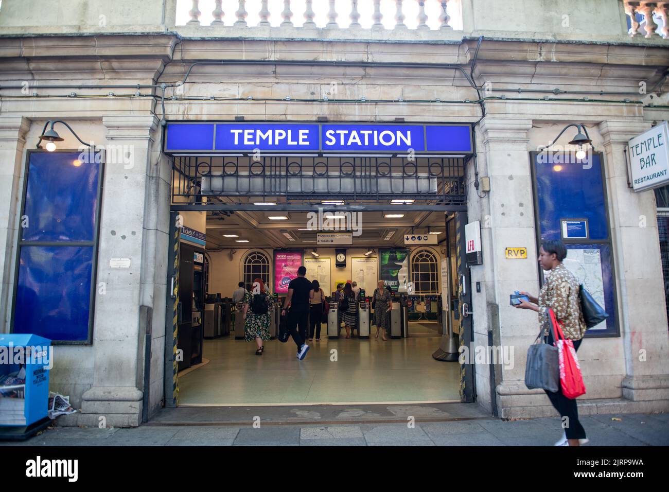 Outside Temple Underground Station Stock Photo - Alamy