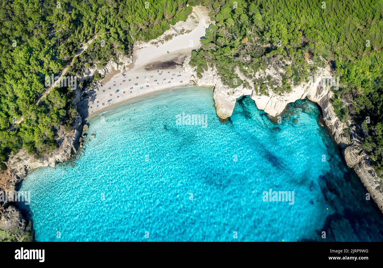 Landscape with Cala Mitjaneta, Menorca island, Spain Stock Photo - Alamy