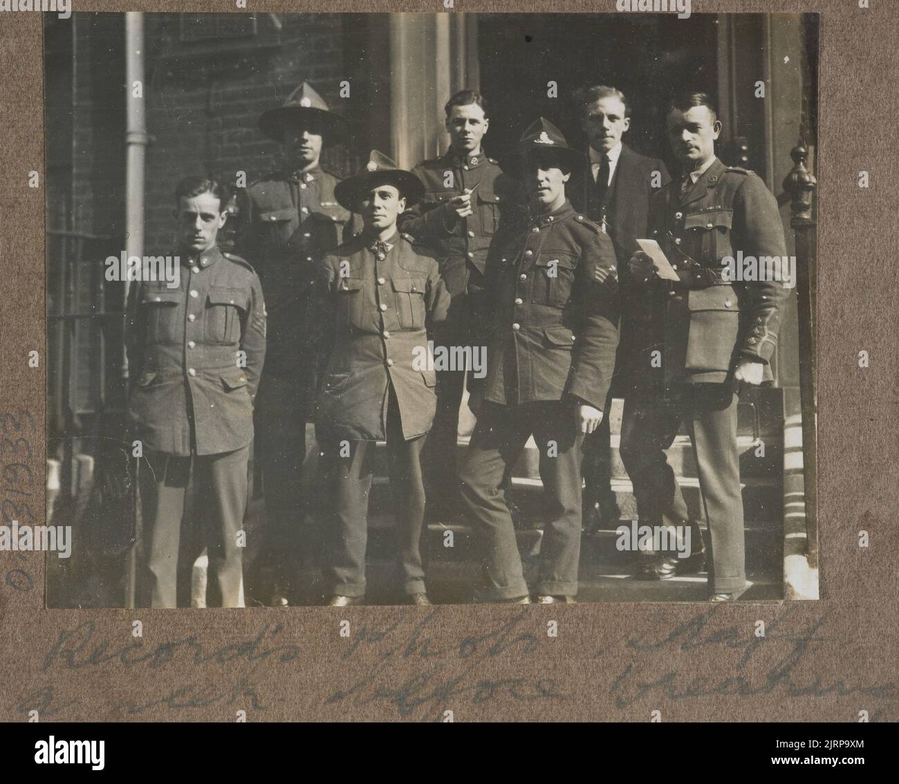 Records photo staff a week before breaking up. From: World War I ...