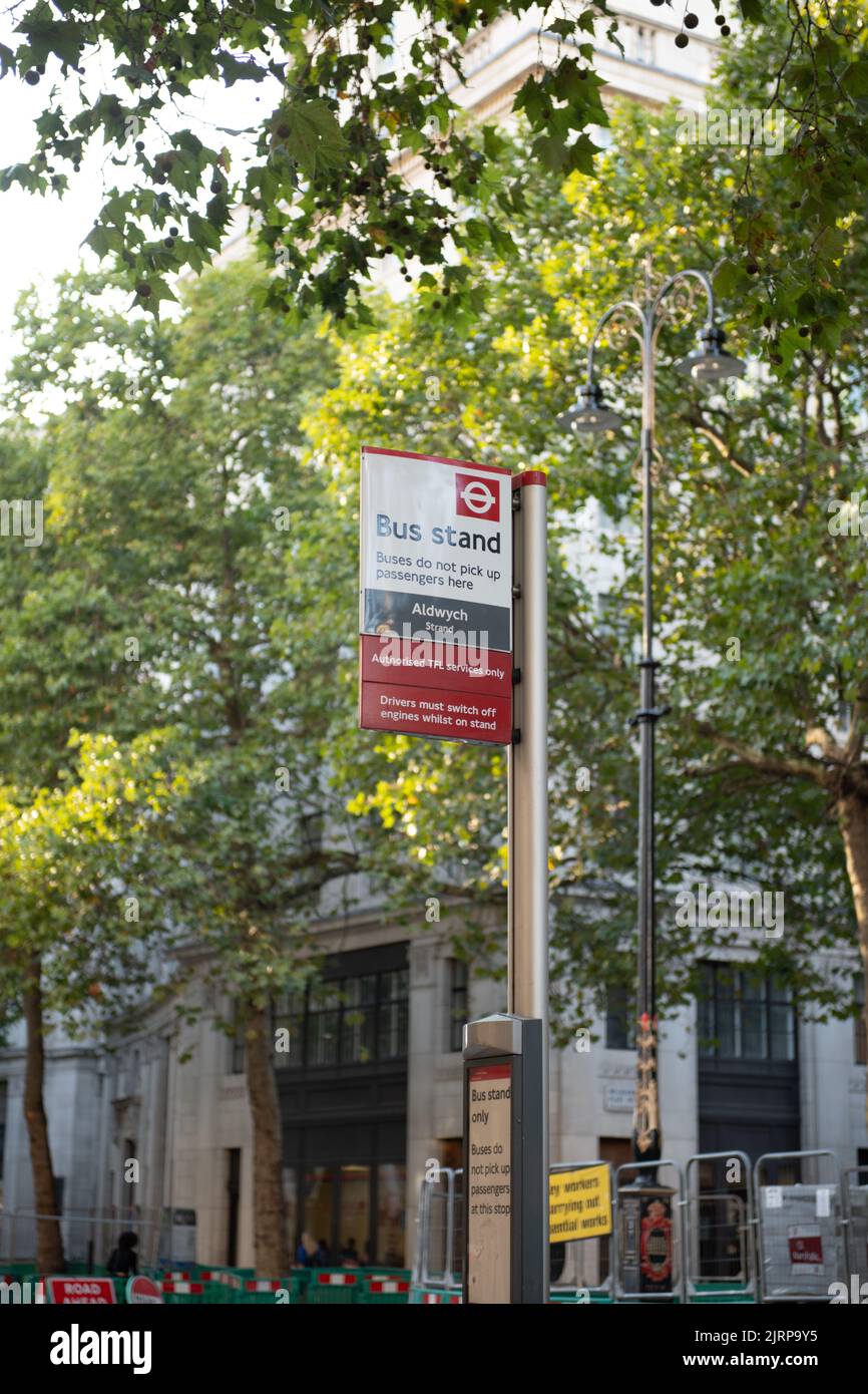 Aldwych Bus Stop Stock Photo - Alamy