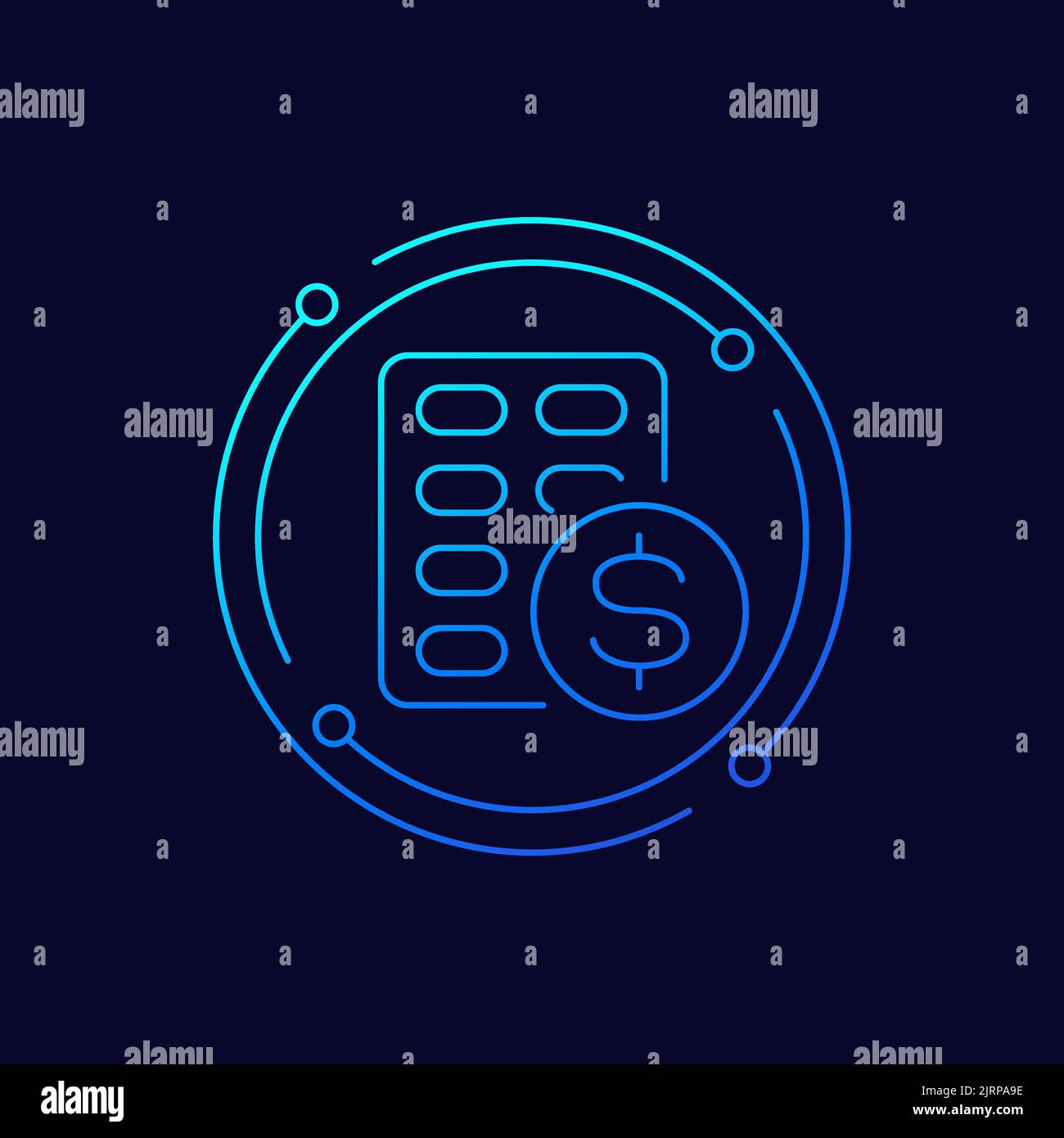 medication cost line icon, vector Stock Vector Image & Art - Alamy