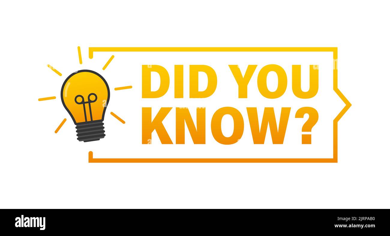 Did You Know Label. light bulb. Vector stock illustration Stock Vector ...