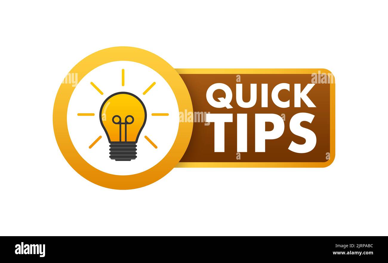 Quick tips icon badge. Ready for use in web or print design. Vector ...