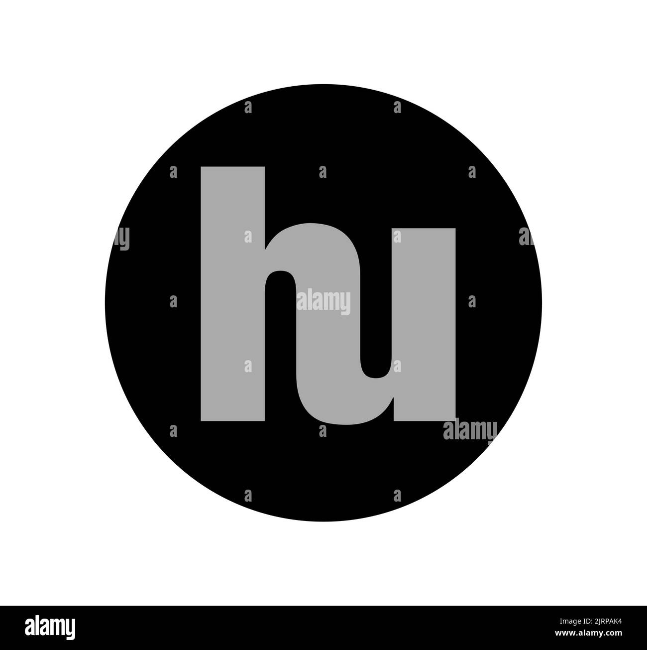 A simple logo illustration of the letters "HU" in a circle isolated on ...