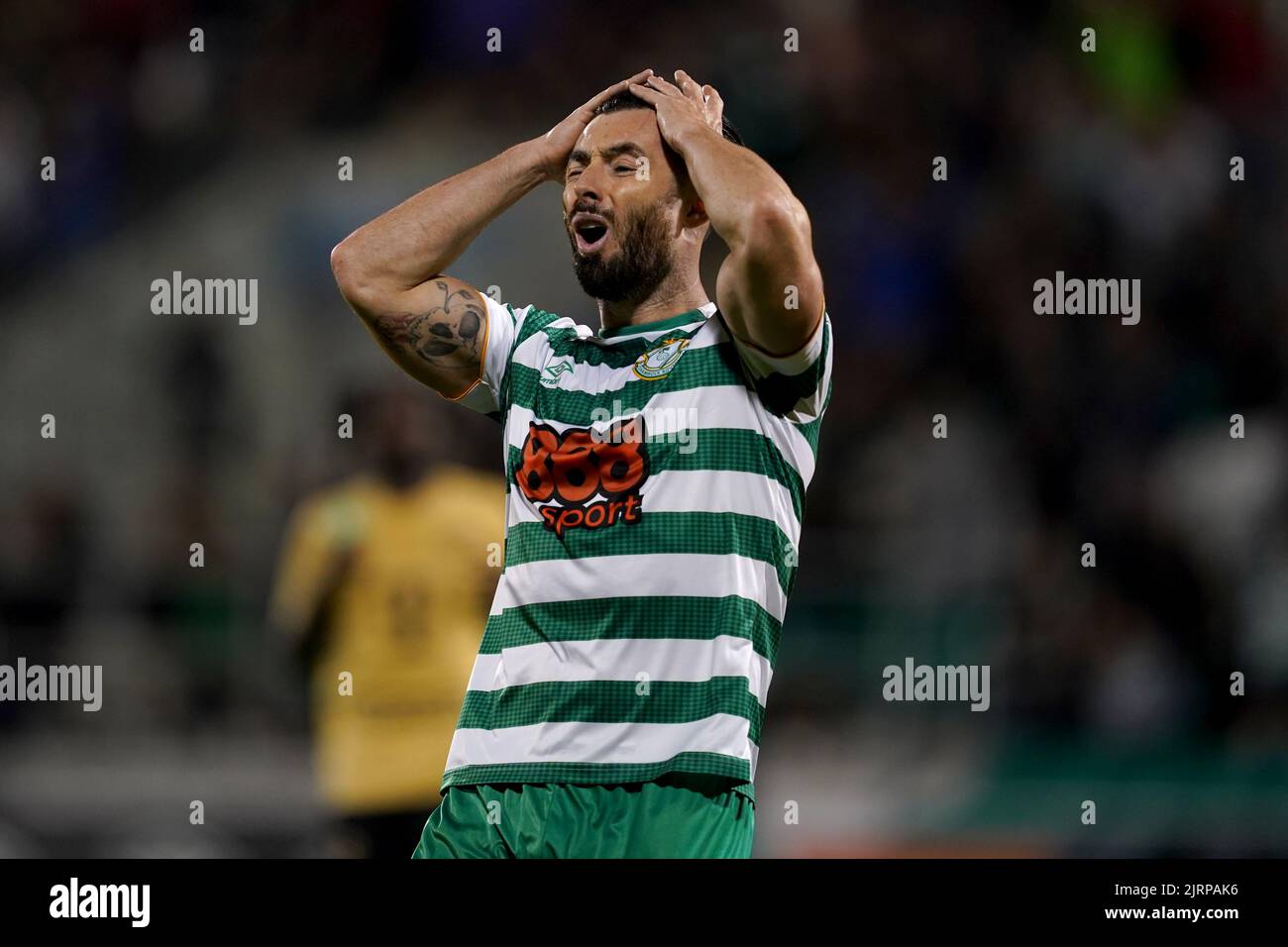 Shamrock Rovers' Richie Towell reacts during the UEFA Europa League ...