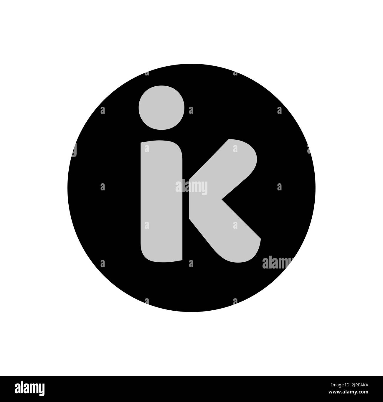 A simple logo illustration of the letters "IK" in a circle isolated on ...