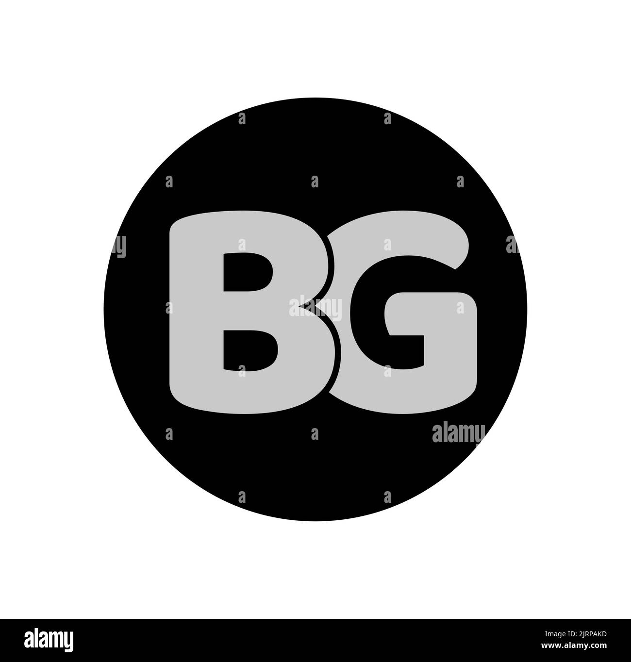 A simple logo illustration of the letters "BG" in a circle isolated on a white background Stock ...