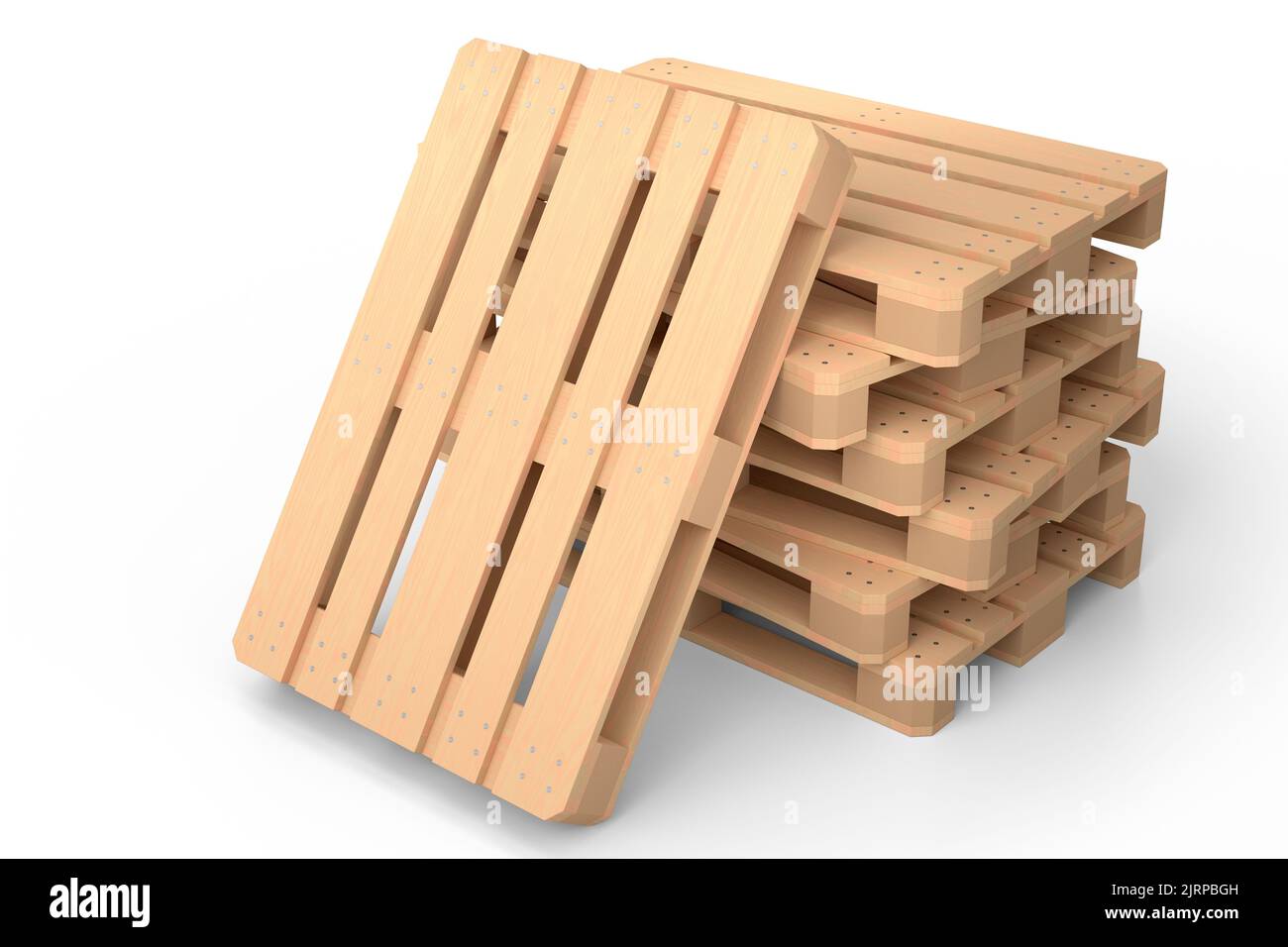 Set of wooden pallet for warehouse cargo storage isolated on white ...