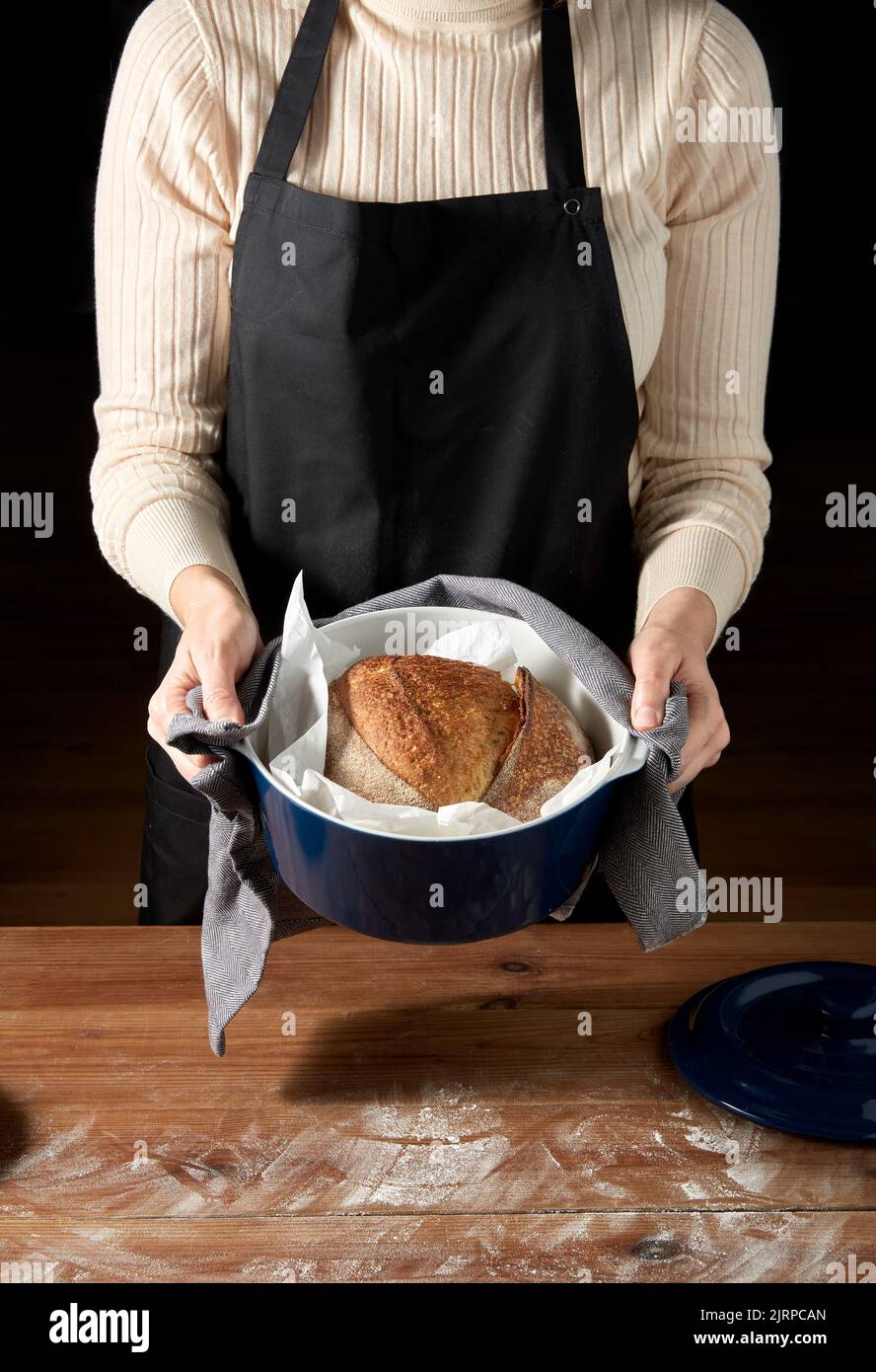 female baker with homemade bread at bakery Stock Photo - Alamy