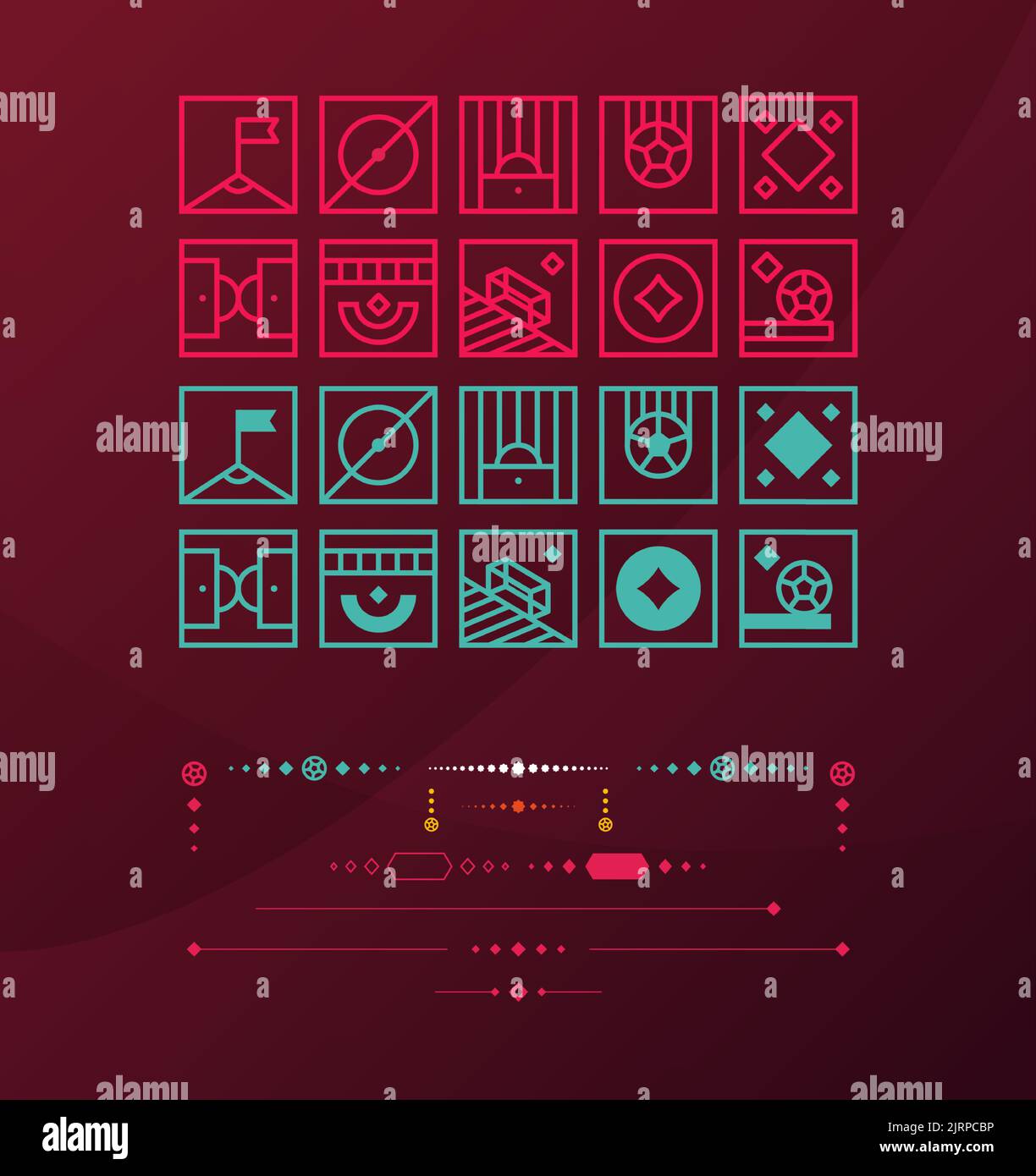 2022 Football or Soccer Championship design elements vector set ...