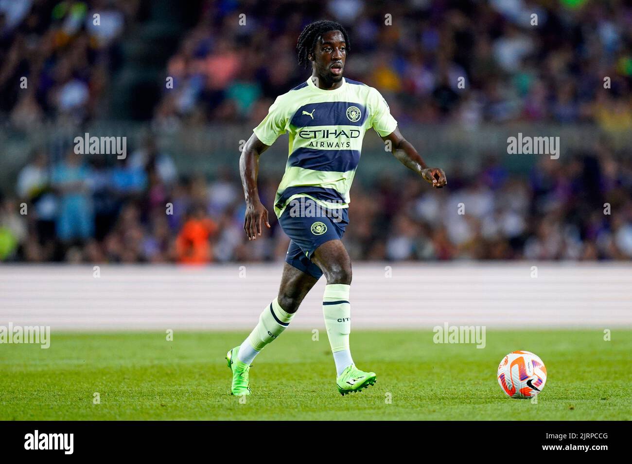 Joshua Wilson-Esbrand of Manchester City during the friendly match for ...