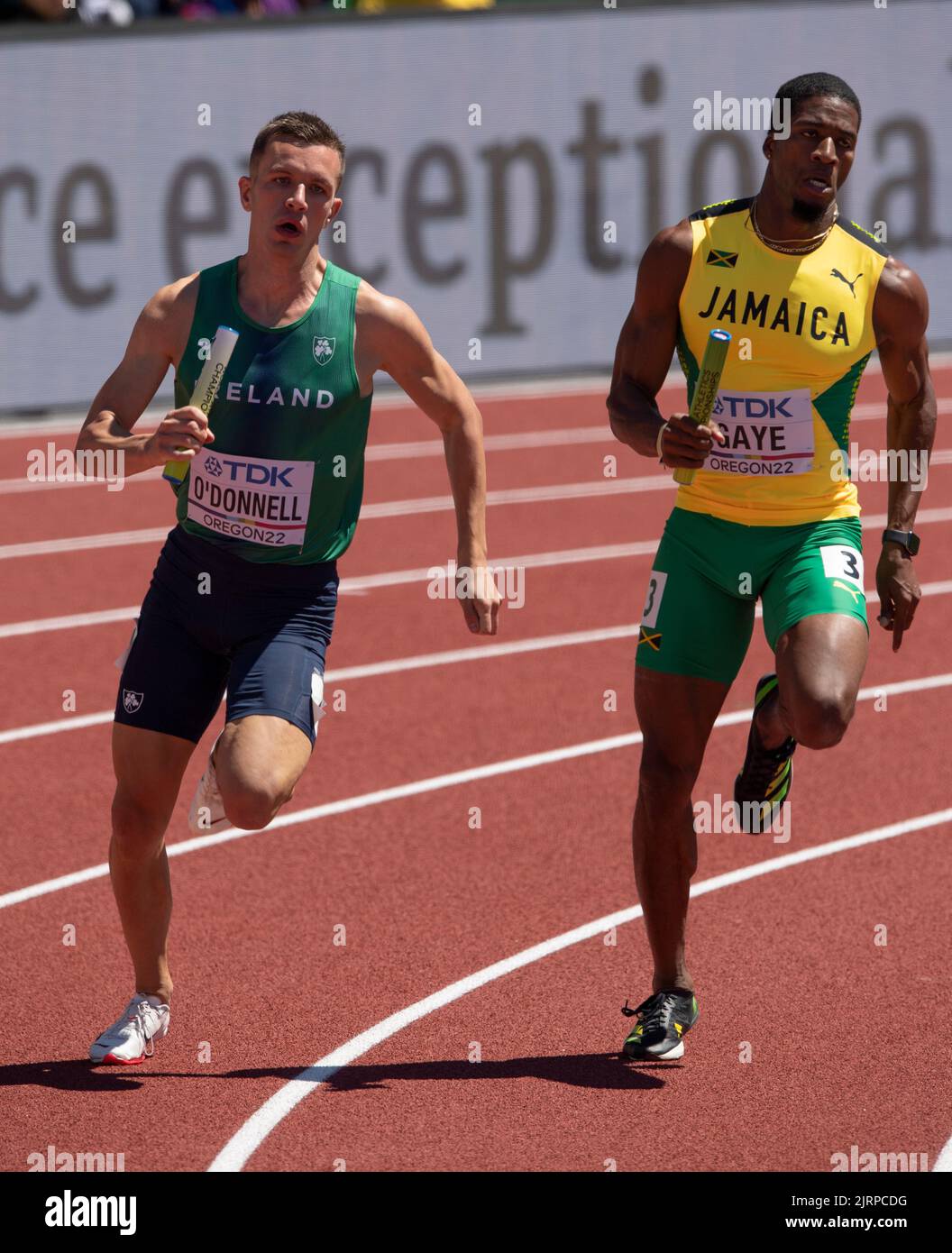 Christopher O'Donnell of Ireland and Demish Gaye of Jamaica competing ...