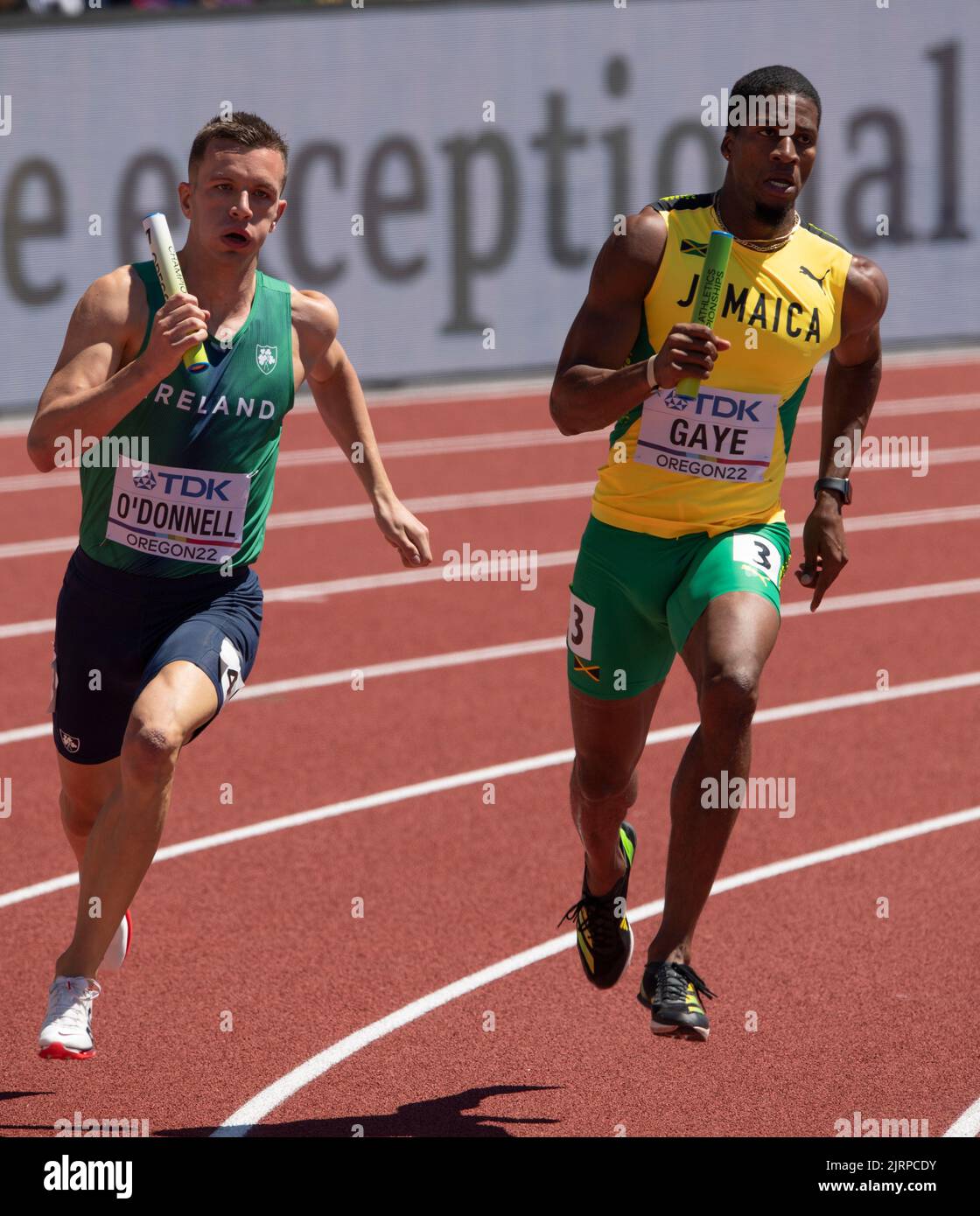 Christopher O'Donnell of Ireland and Demish Gaye of Jamaica competing ...