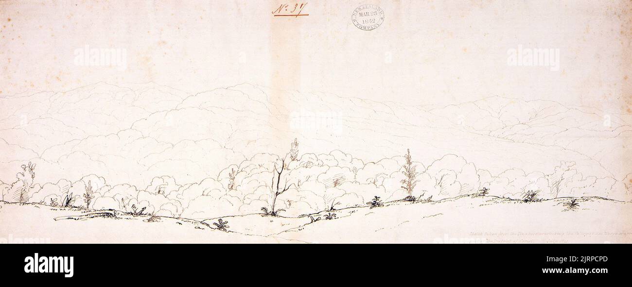 Sketch taken from the Tinakore overlooking the valley of the Kai Warra ...