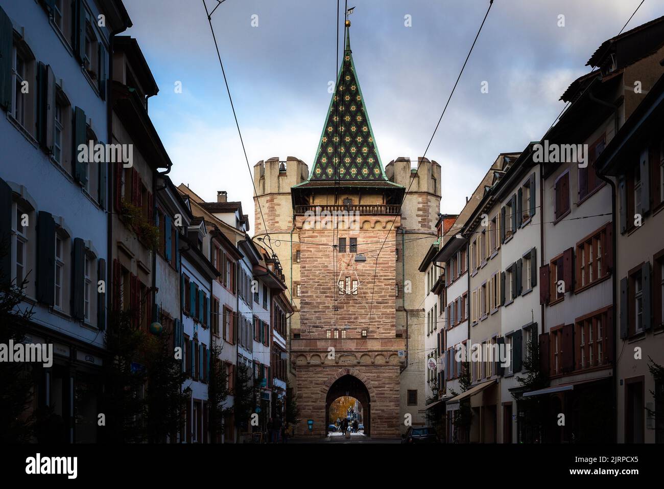 A beautiful view of the Spalentor, a Historical landmark in Basel ...